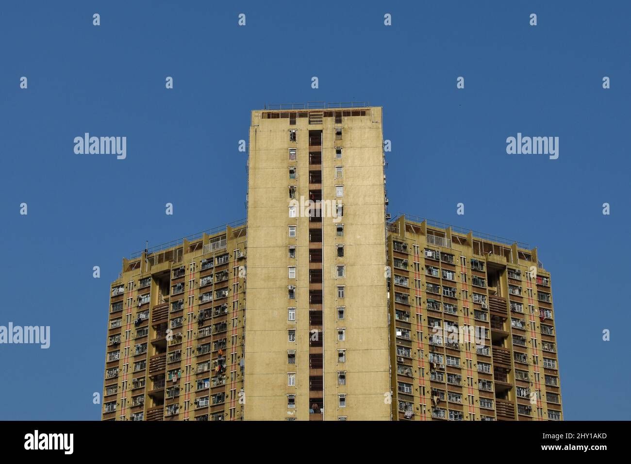 view of Trident blocks, three-wing design of a public housing estate in ...