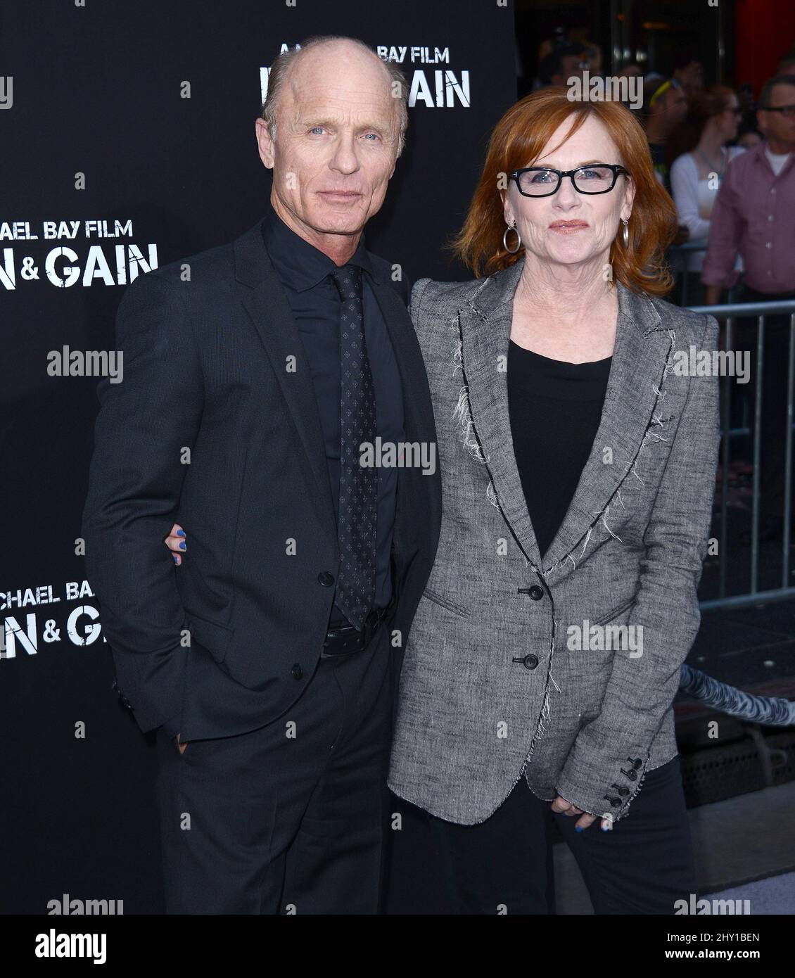 Ed Harris and Amy Madigan attending the "Pain & Gain" Premiere held at ...