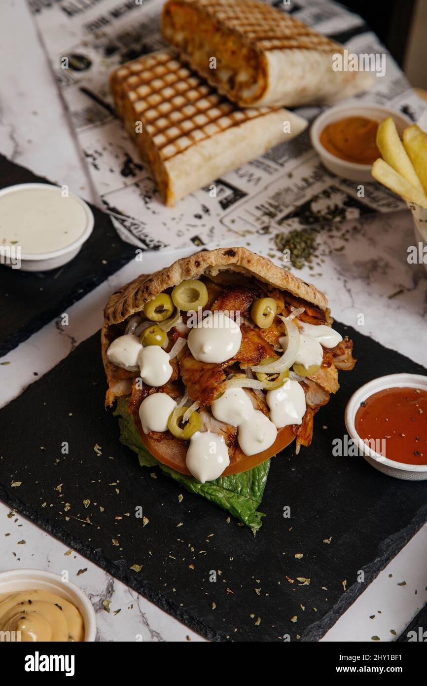 Appetizing greek gyros hi-res stock photography and images - Alamy