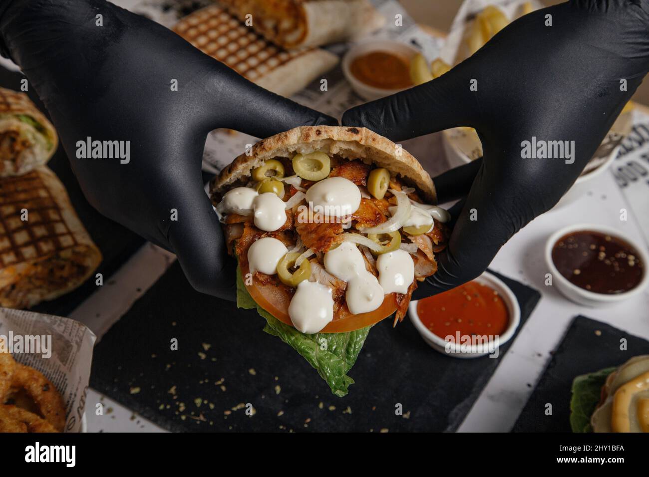 From above black floppy disks placed on light blue background Stock ...