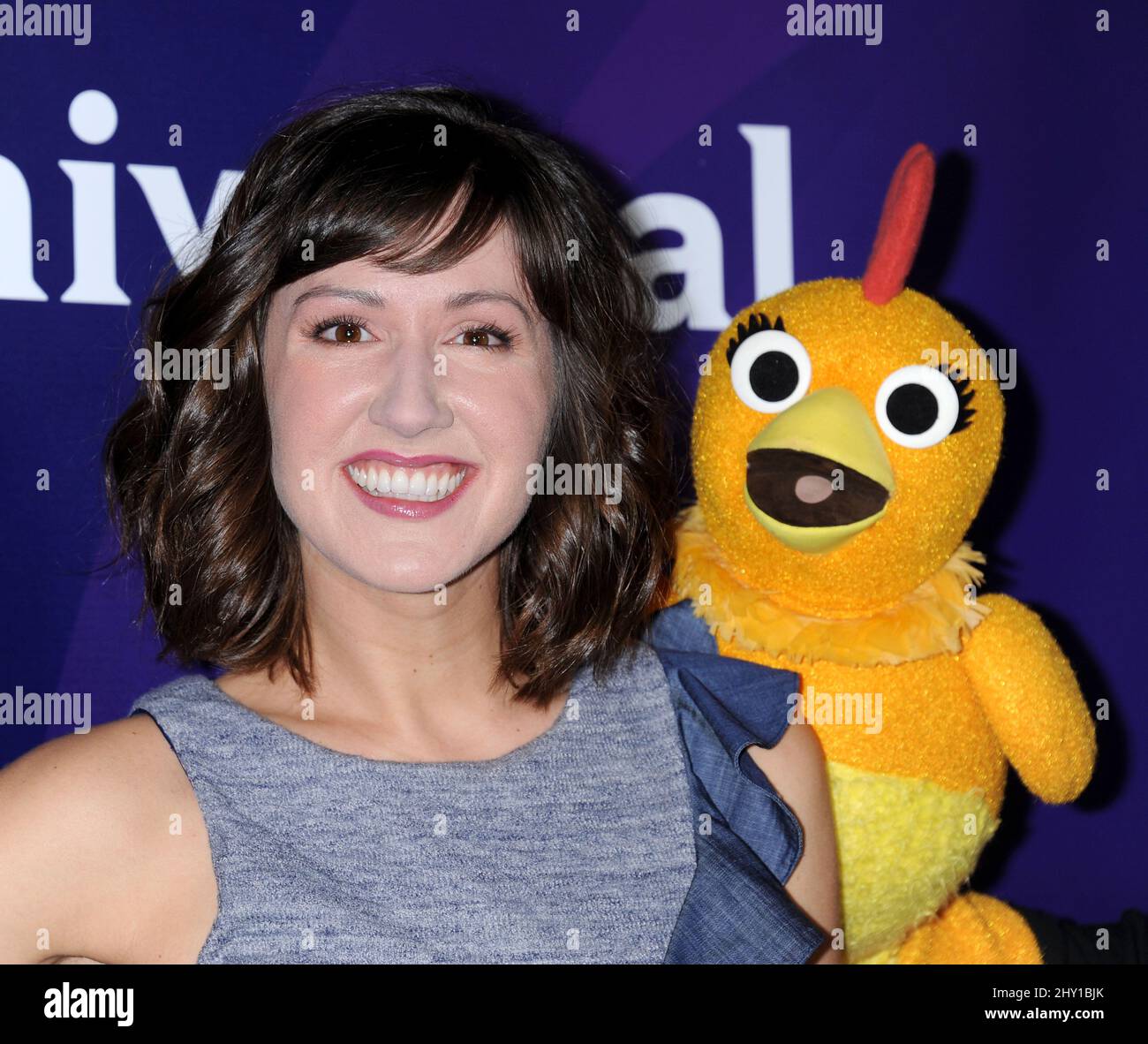 Kelly Vrooman and Chica the Chicken attending the NBC Universal Summer ...