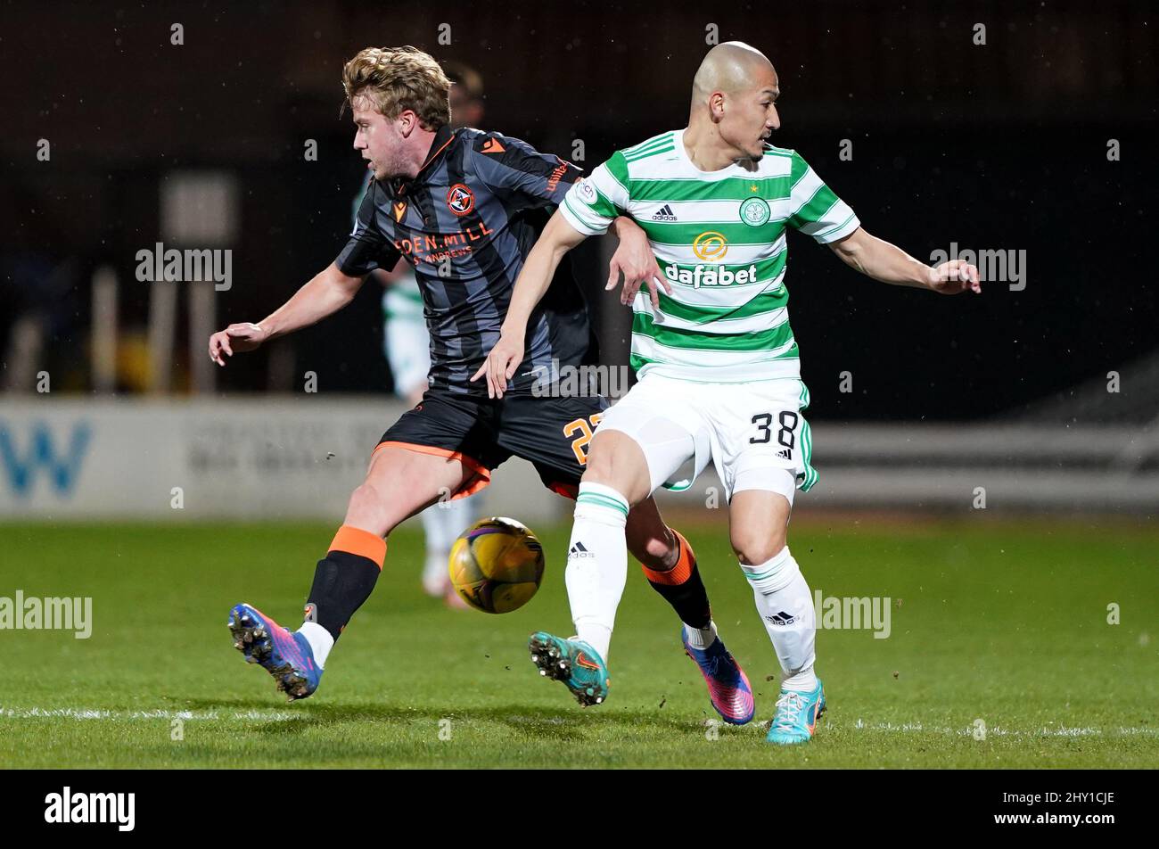 Celtic’s Daizen Maeda battles with Dundee United’s Kieran Freeman ...