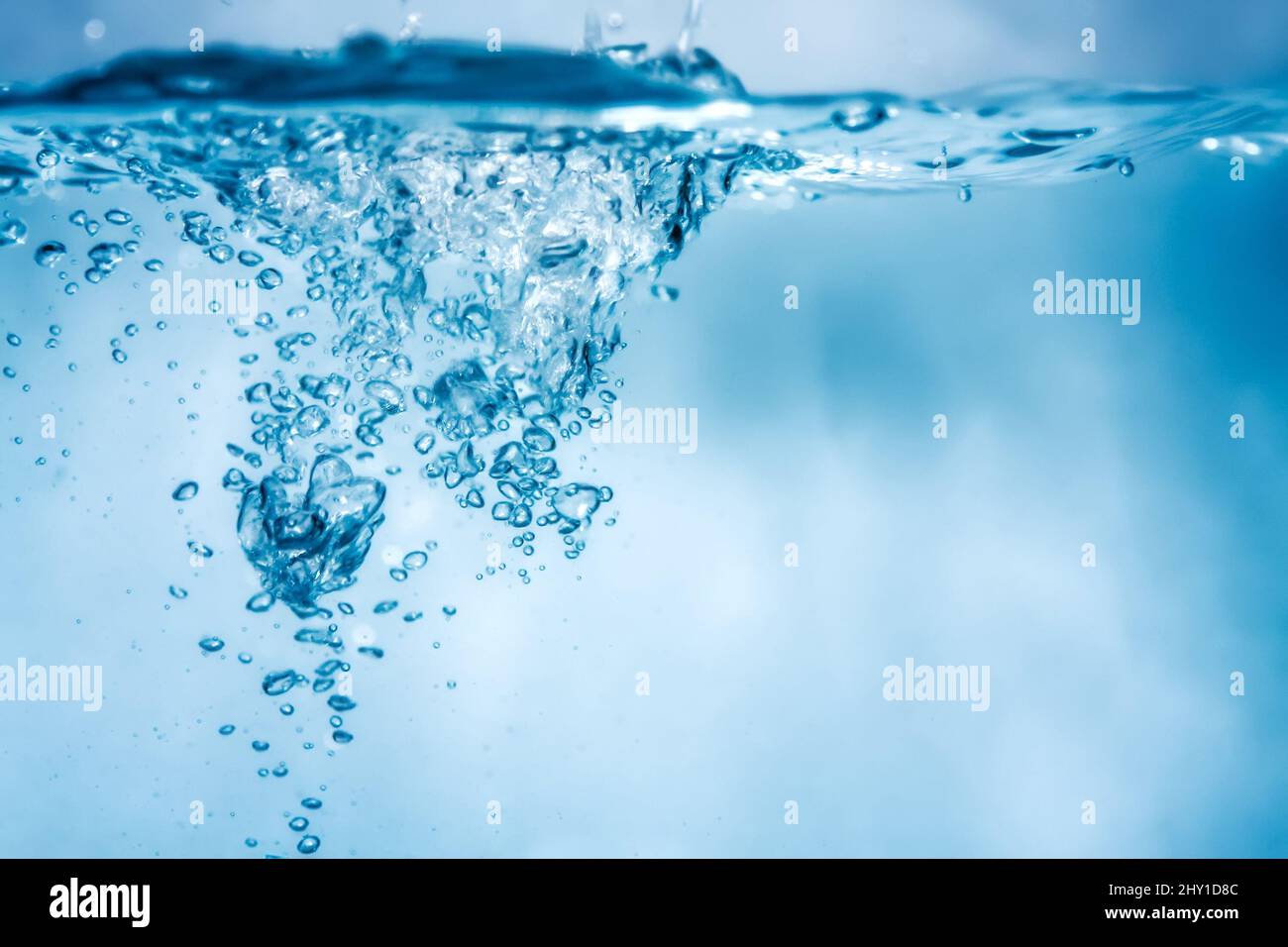 Closeup of air bubbles in a water, perfect for wallpaper or background ...
