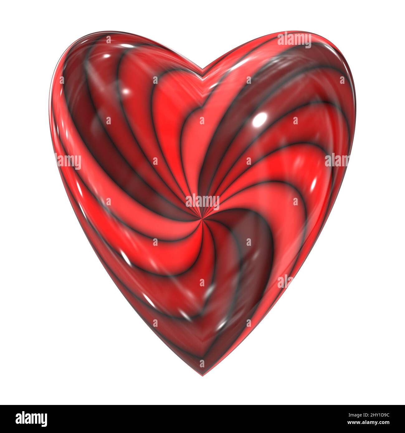 red heart swirl glass sphere Stock Photo - Alamy