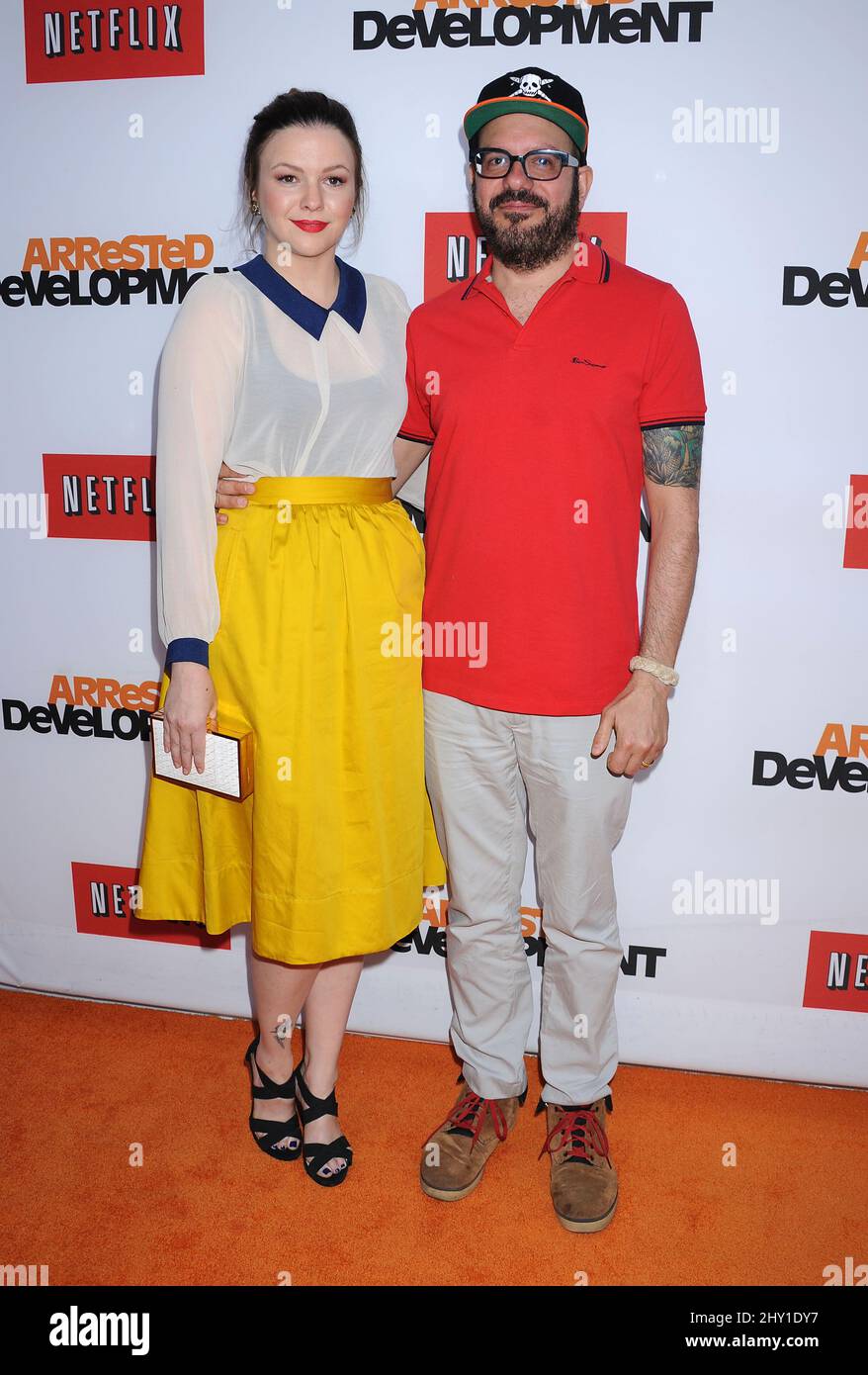 Amber Tamblyn and David Cross attending the season 4 premiere of ...