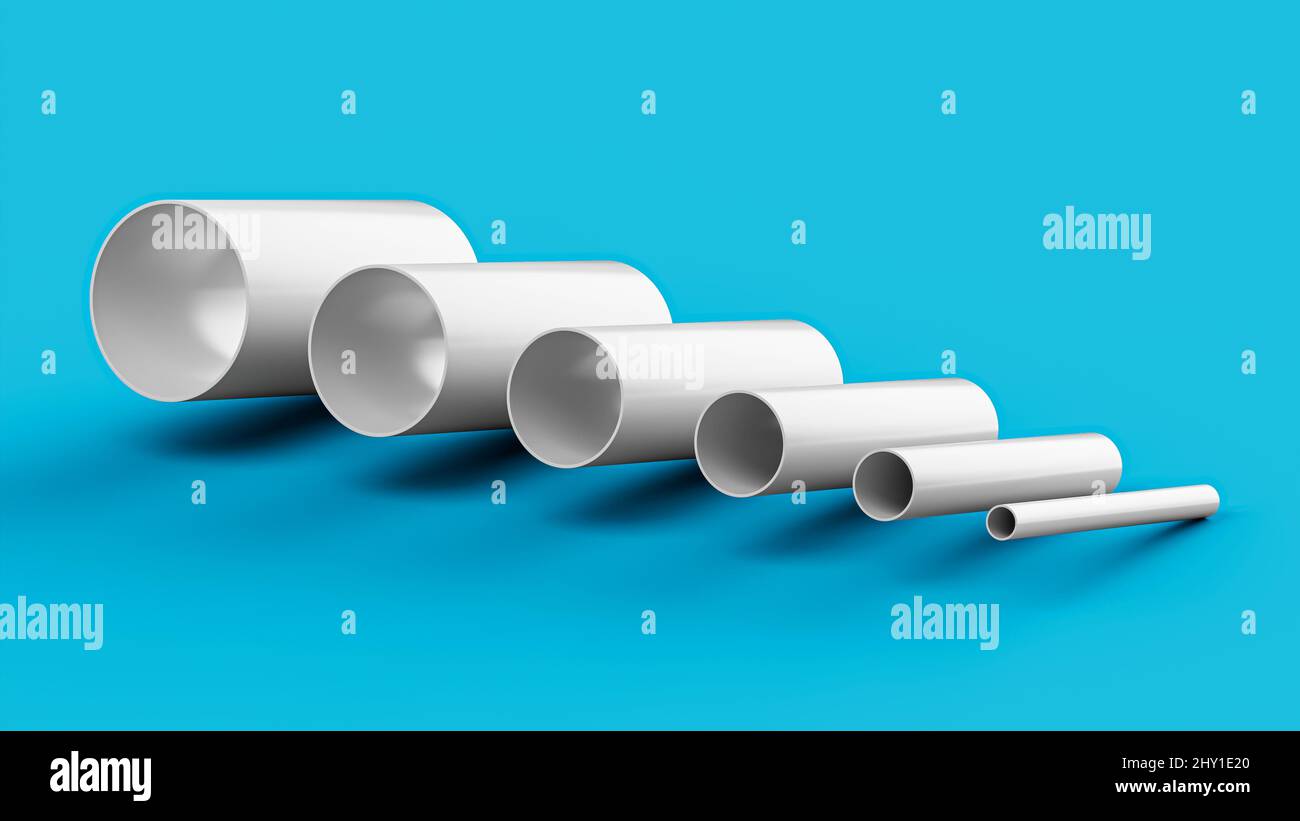3d illustration of the white PVC pipe fittings joint Stock Photo - Alamy