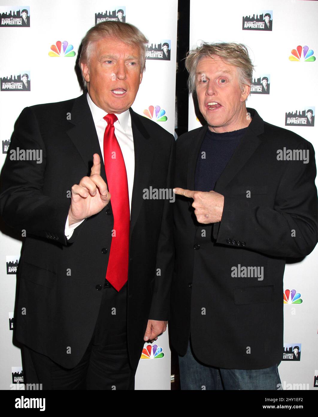 Donald Trump and Gary Busey attending a photocall for the American ...