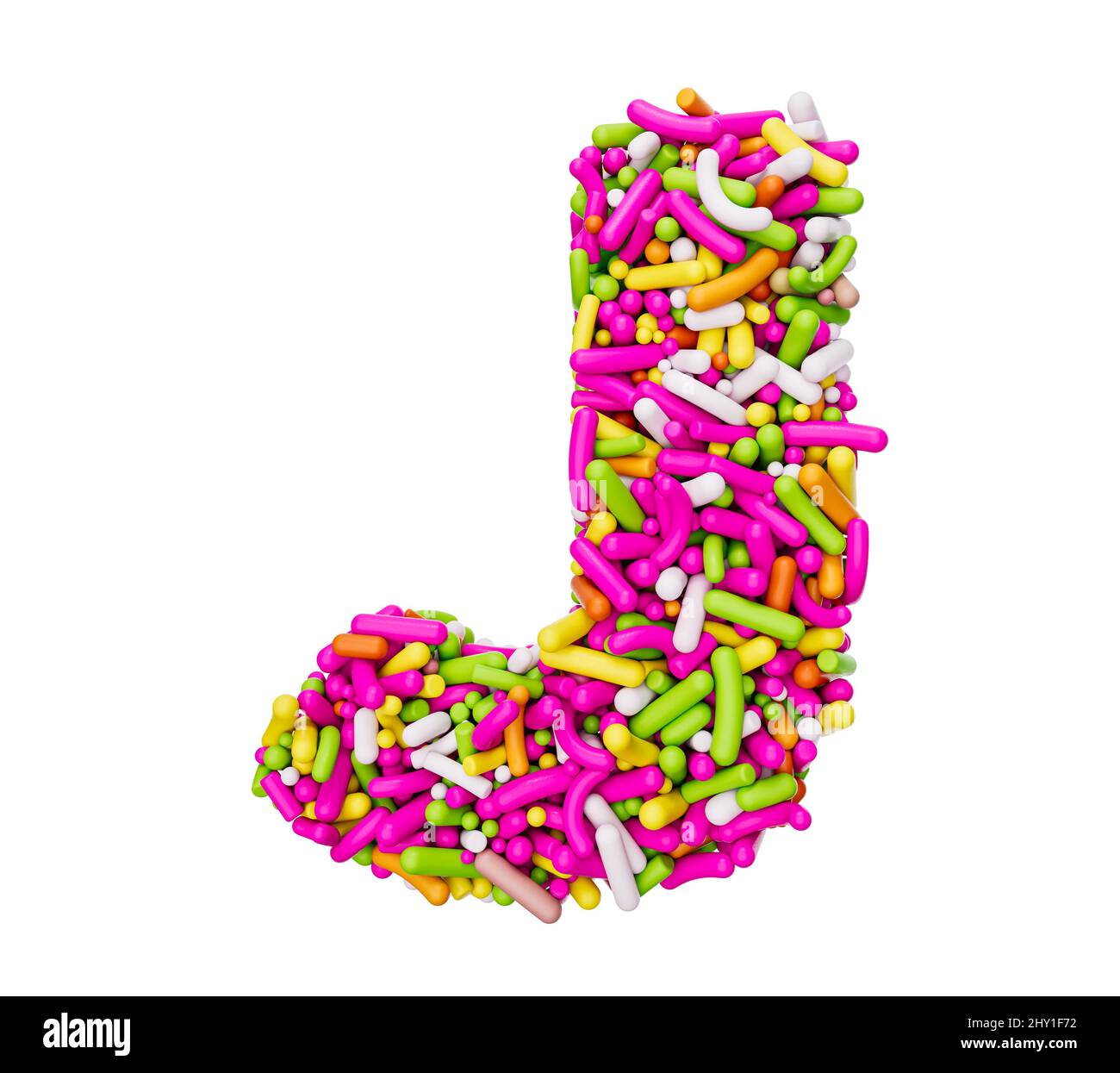 The alphabet J made of colorful sprinkles letter a rainbow sprinkles 3d ...