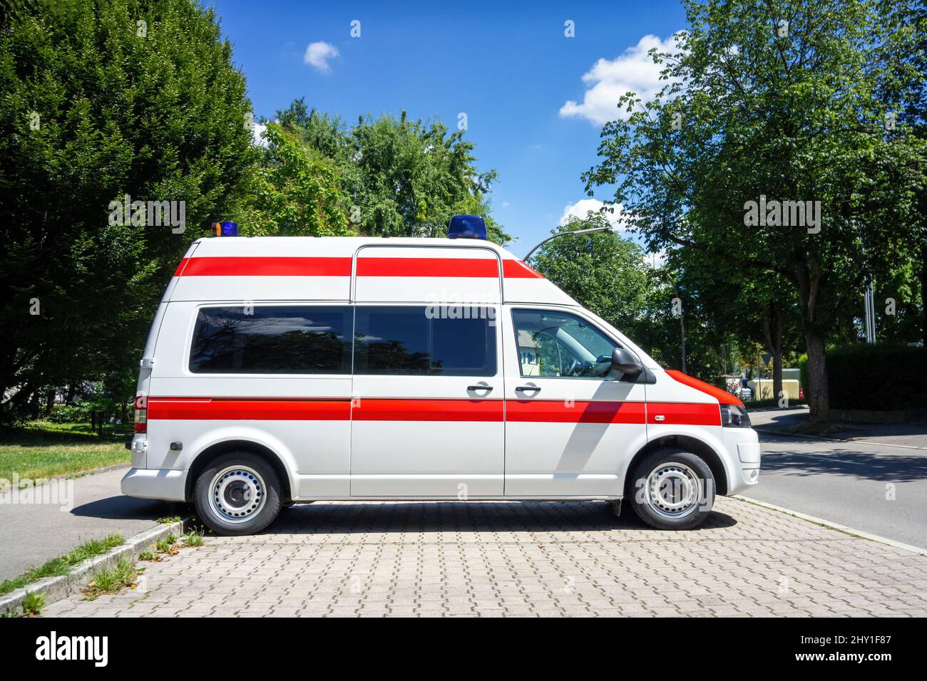 Shot of a typical ambulance in Germany Stock Photo - Alamy