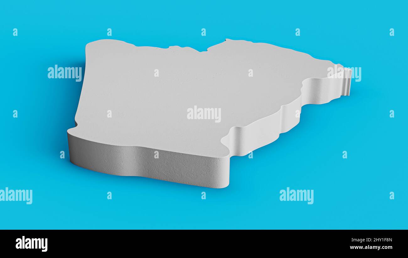 3D topographic map of Algeria isolated on blue background Stock Photo ...