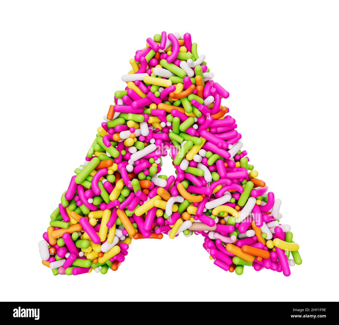 Alphabet A made of colorful sprinkles letter a rainbow sprinkles 3d ...