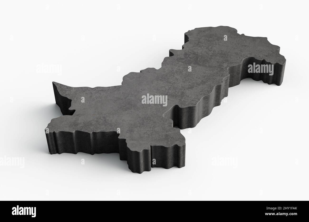 3D topographic map of Pakistan isolated on white background Stock Photo ...
