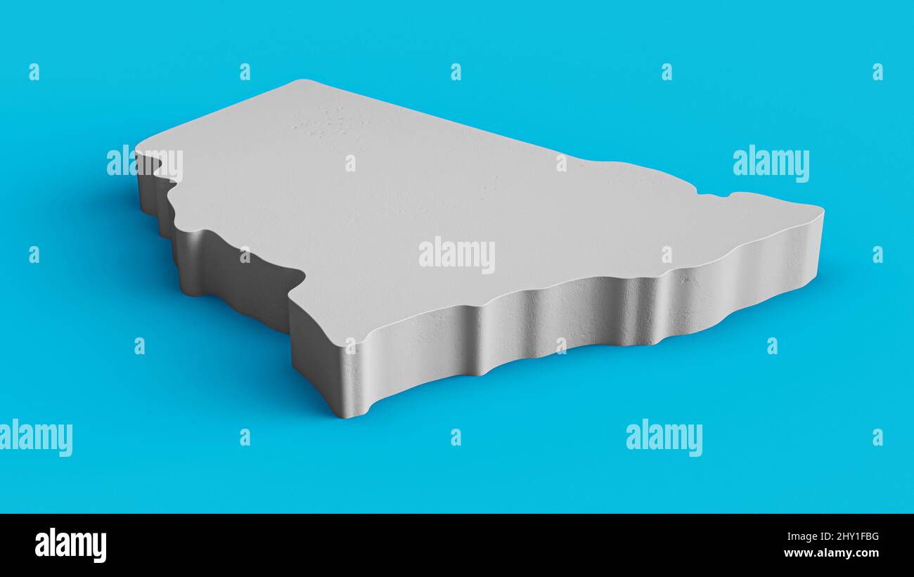 3D topographic map of New South Wales isolated on blue background Stock ...