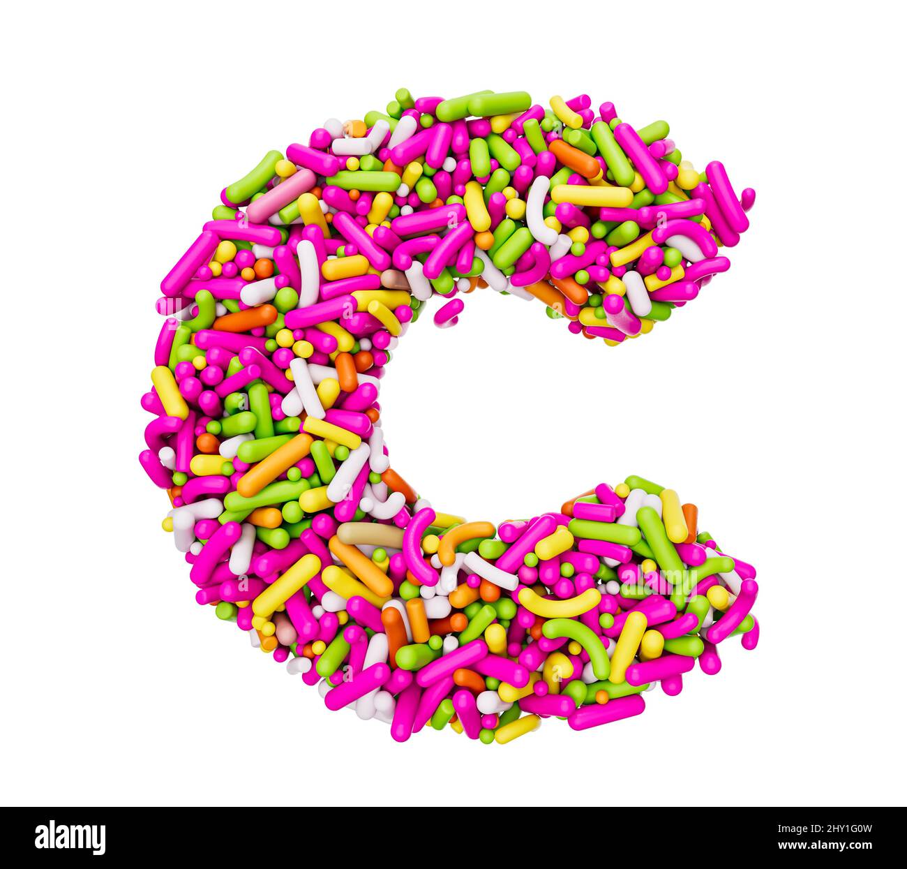 Alphabet C made of colorful sprinkles letter a rainbow sprinkles 3d ...