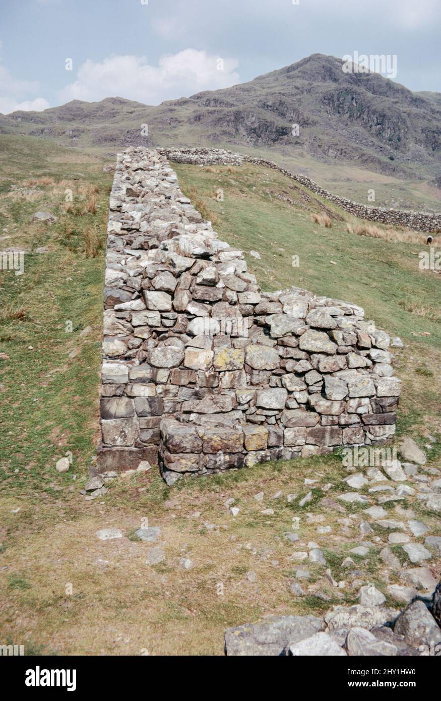 North Gate at Hardknott Roman Fort - an archeological site, the remains ...