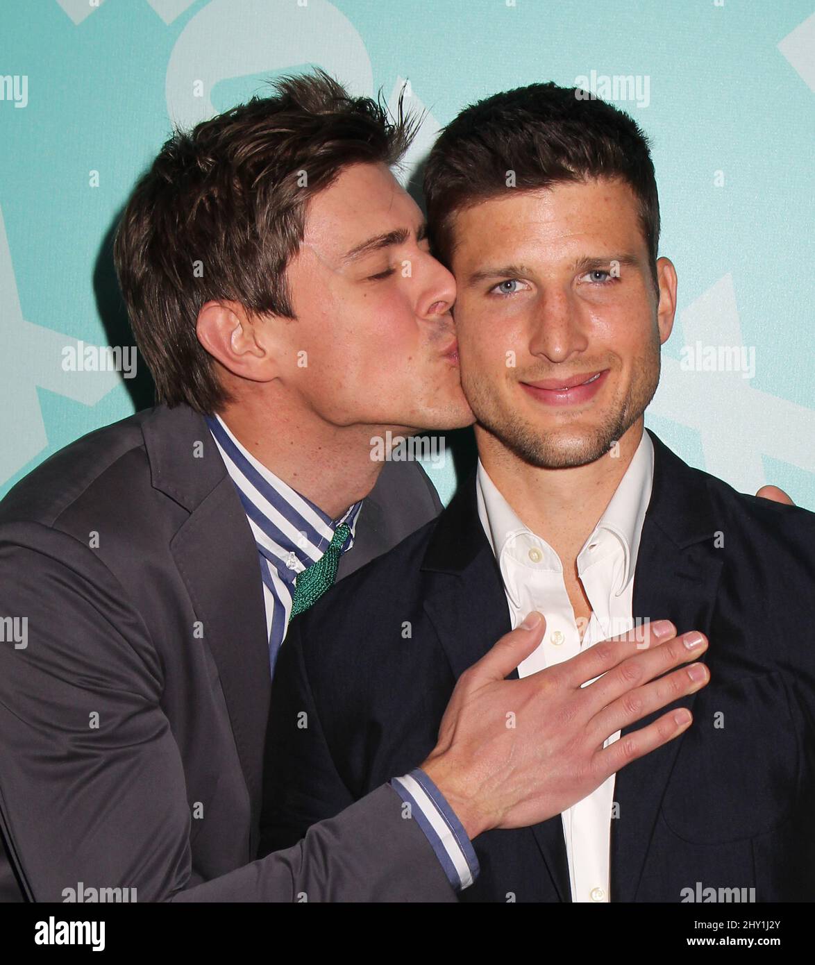 Chris Lowell and Parker Young arriving for the FOX 2013 Upfront ...