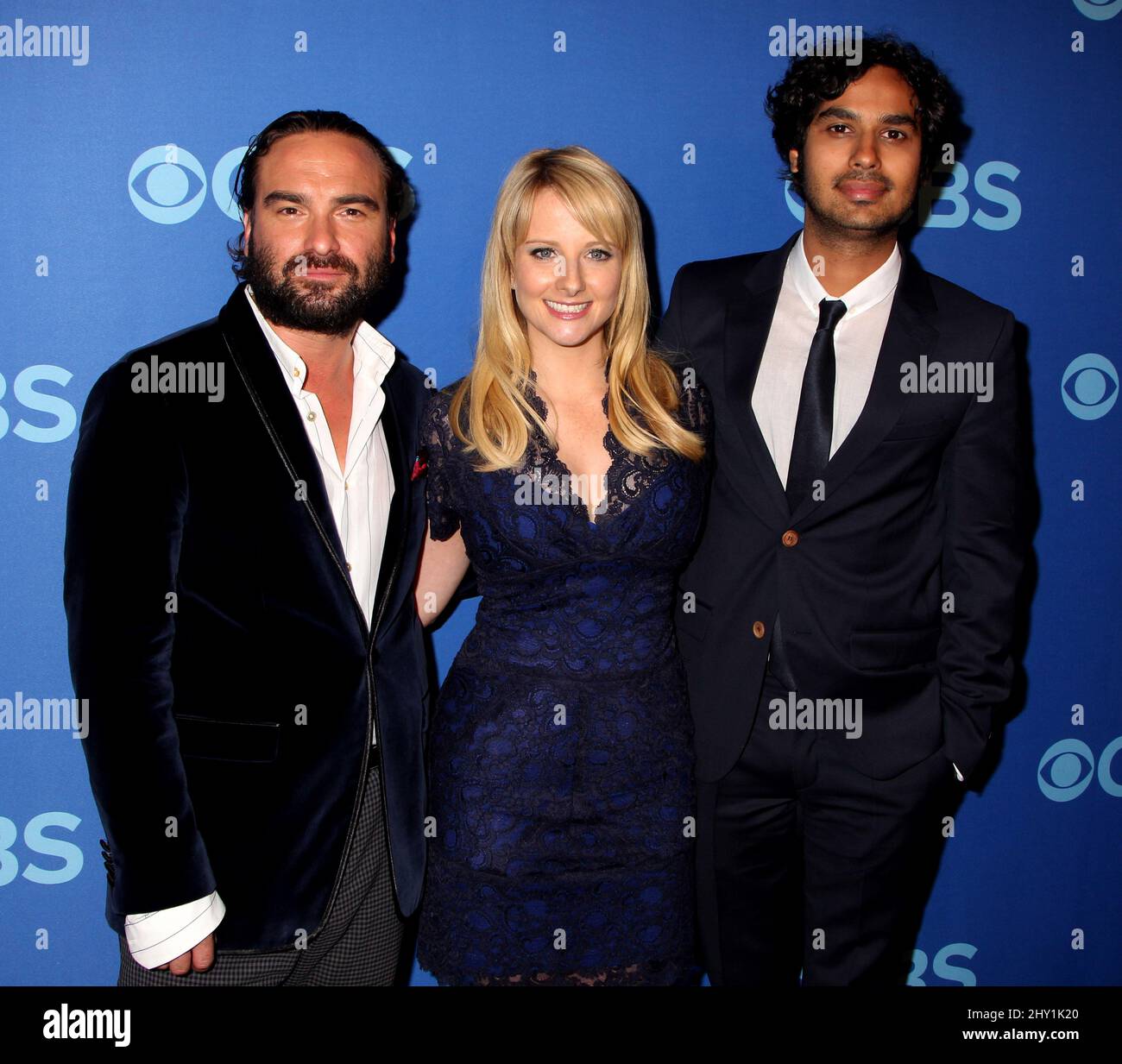 Johnny Galecki, Melissa Rauch and Kunal Nayyar attending the CBS 2013 ...