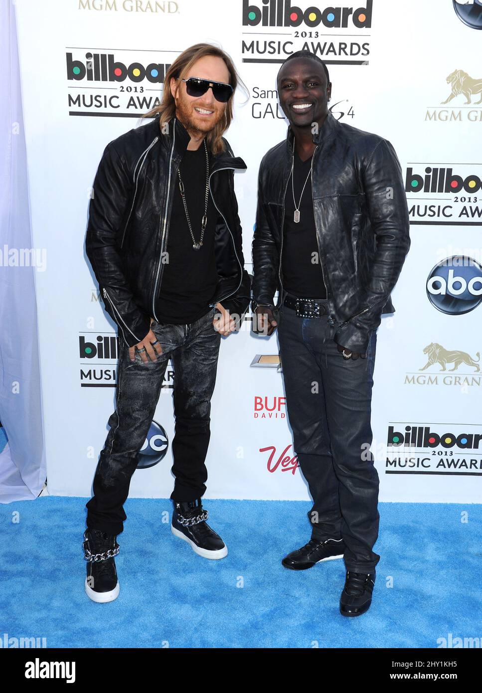 David Guetta and Akon attending the 2013 Billboard Music Awards held at ...