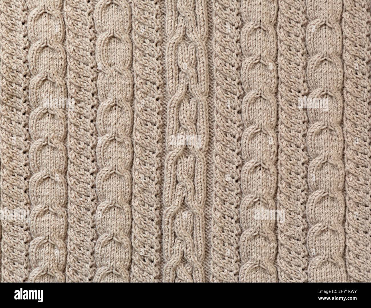 Knit pattern. Close-up of knitted wool texture. Brown pattern knit as ...