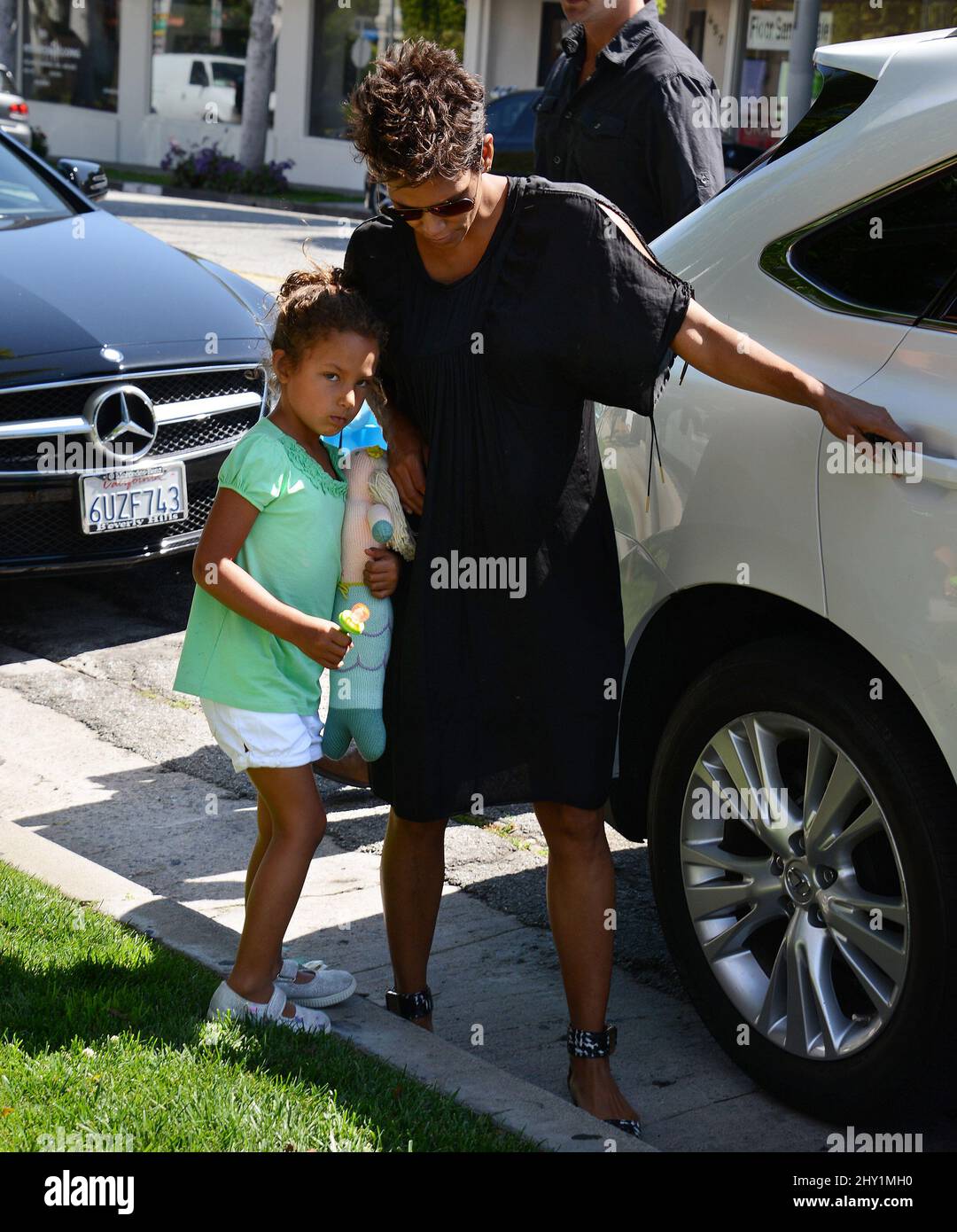Halle Berry and daughter Nahla are seen leaving Bel Bambini in Los Angeles, USA Stock Photo - Alamy