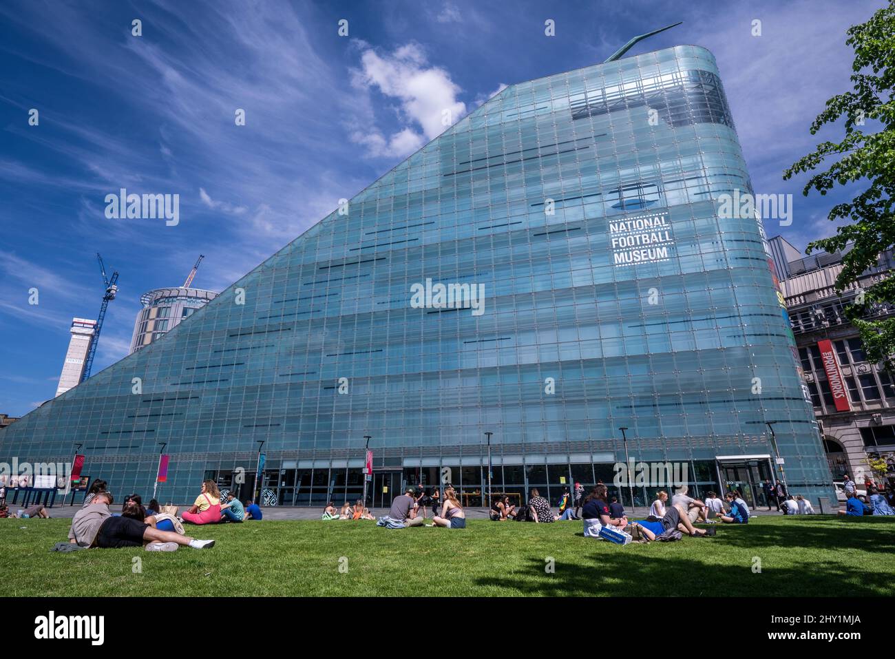 Exterior of the National Football Museum in Manchester, England Stock ...