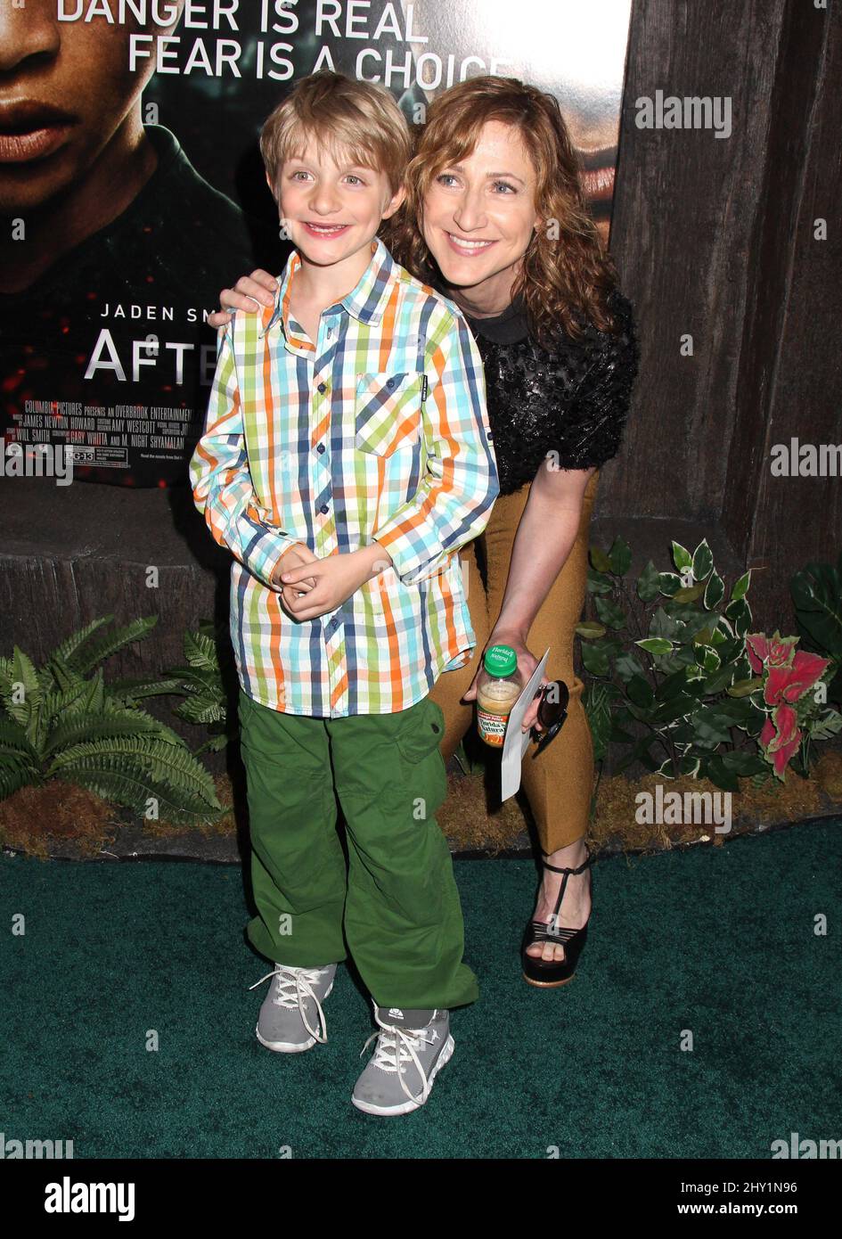 Edie Falco and Anderson Falco attending the premiere of "After Earth ...