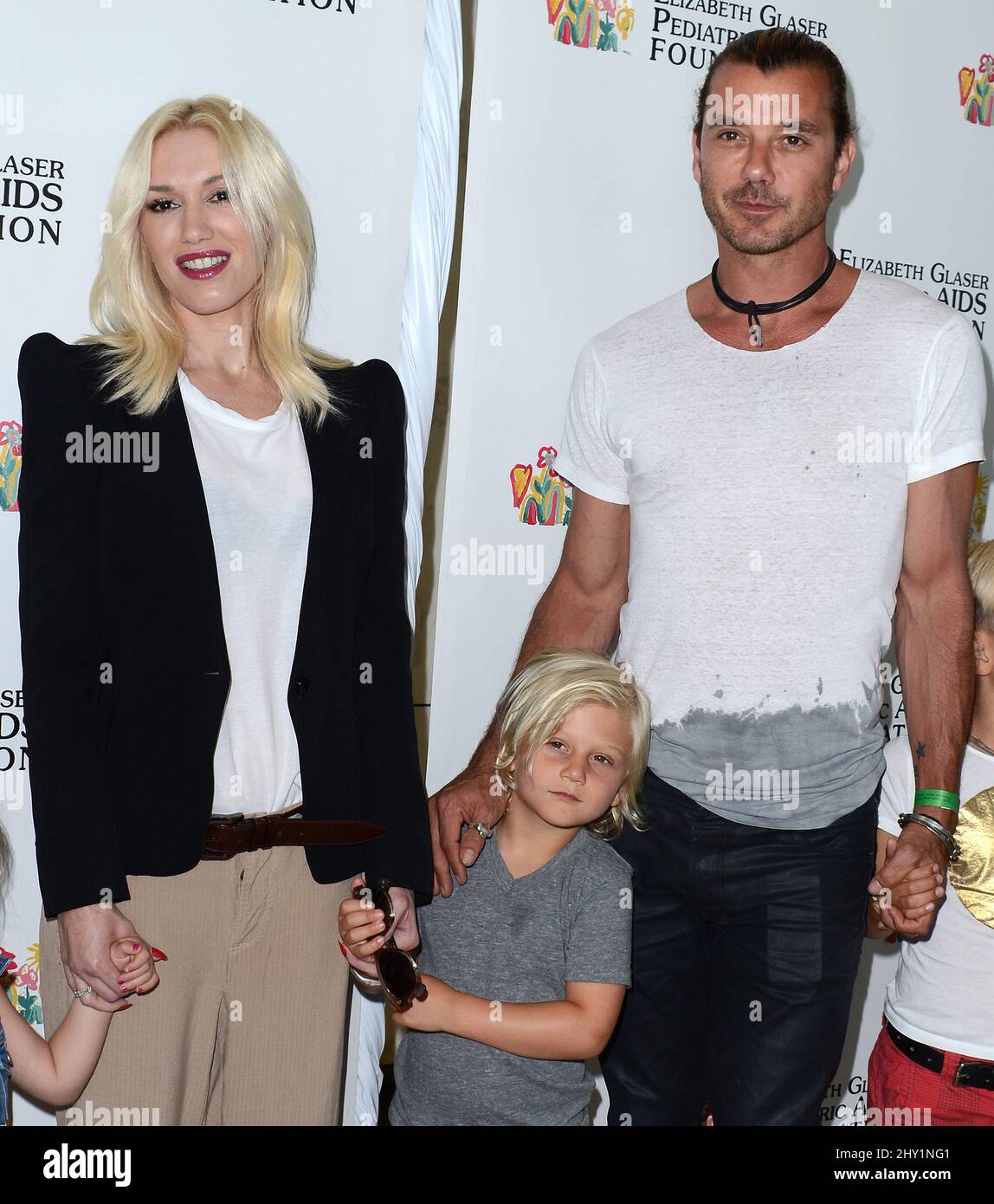 Gwen Stefani, Gavin Rossdale, Zuma attends the Elizabeth Glaser ...