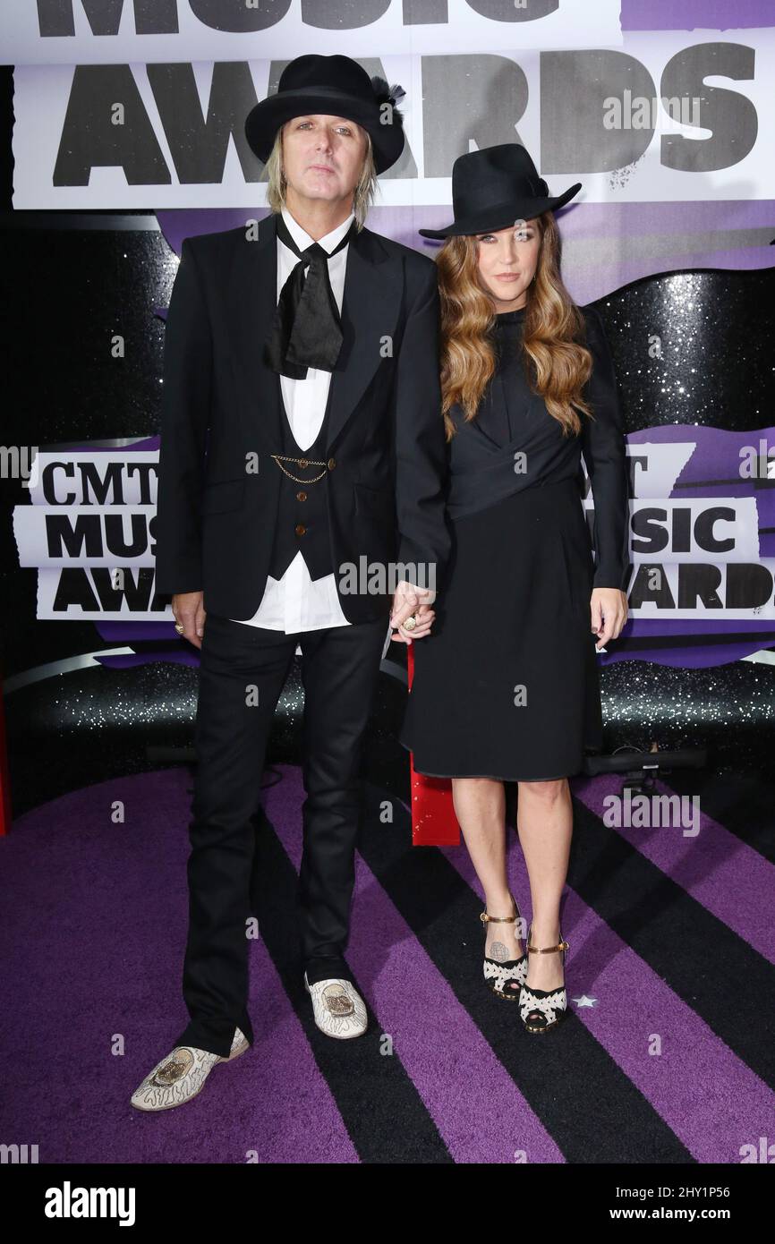 Lisa Marie Presley,Michael Lockwood attending the 2013 CMT Music Awards ...