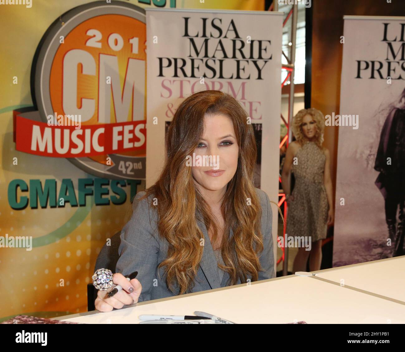 Lisa Marie Presley at the CMA Music Festival Booth Signing held at the ...