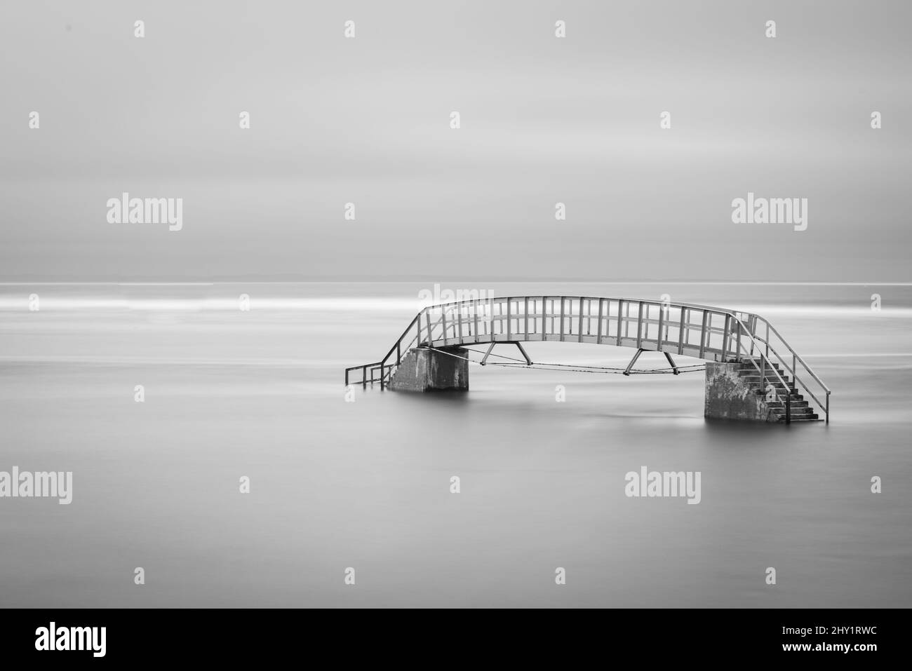 Grayscale of a bridge in Dunbar Bay, East Lothian, Scotland Stock Photo ...