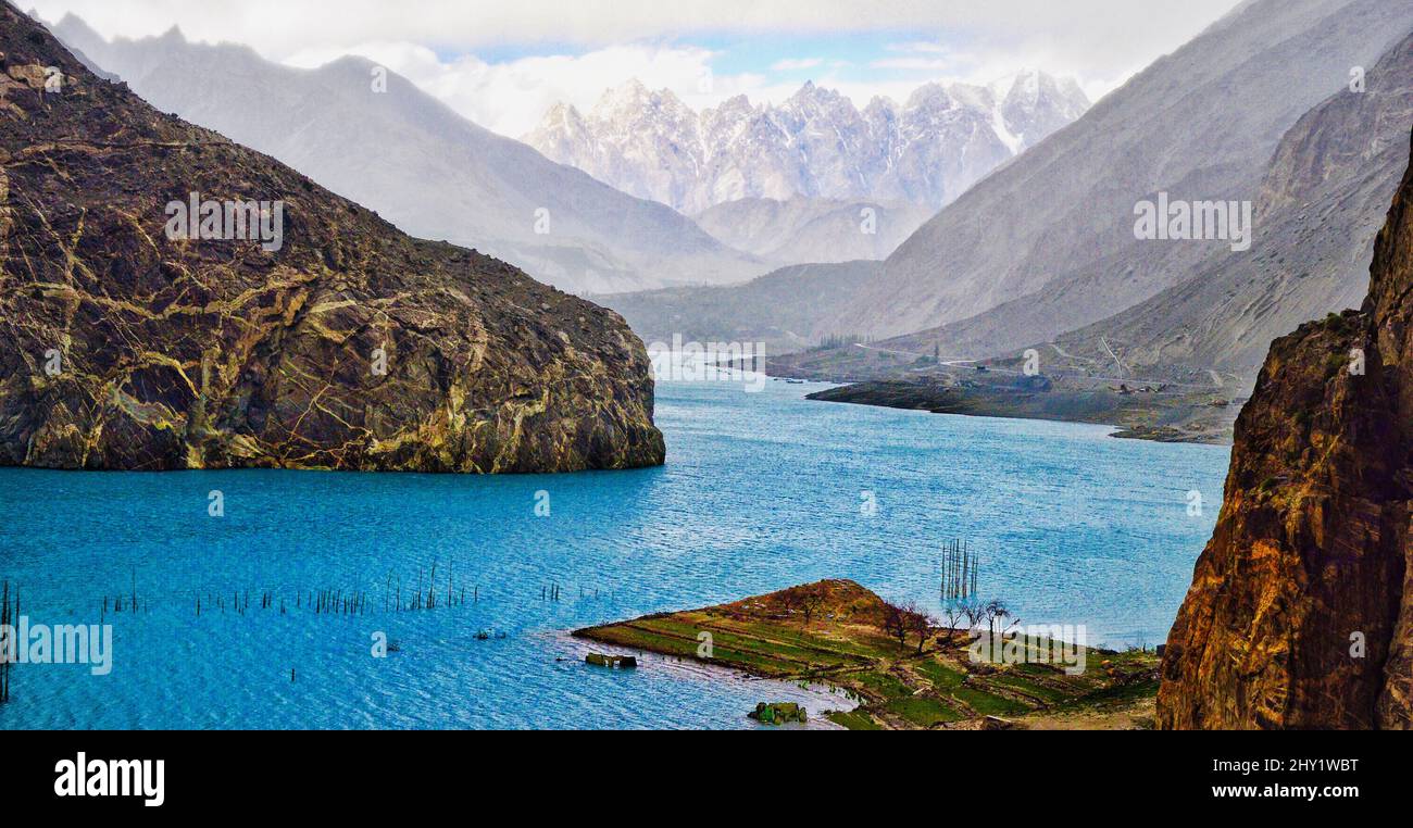 The most popular and beautiful lake Iskanderkul in Tajikistan Stock ...