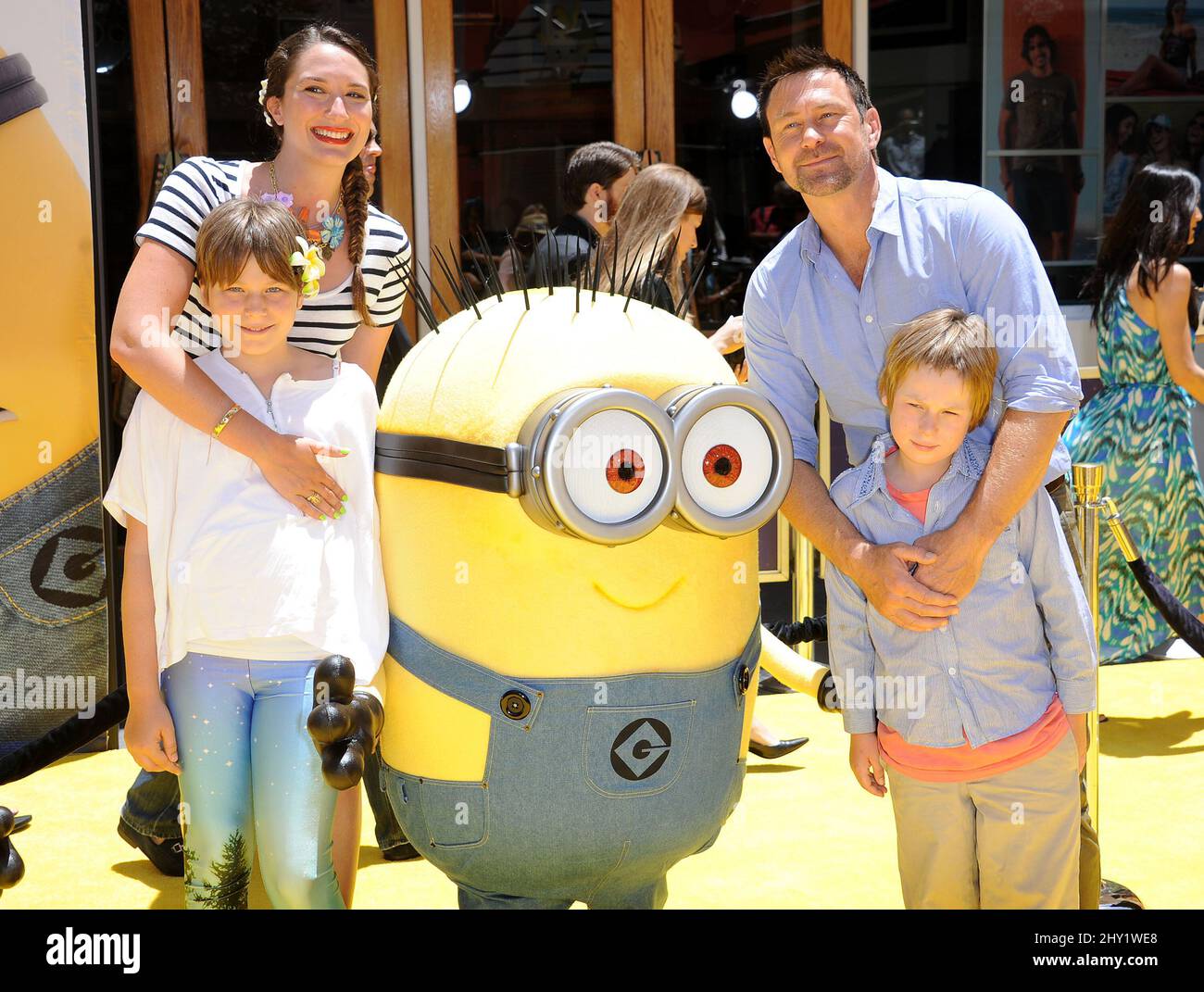 Grant Bowler and Family attending the "Despicable Me 2" premiere held ...