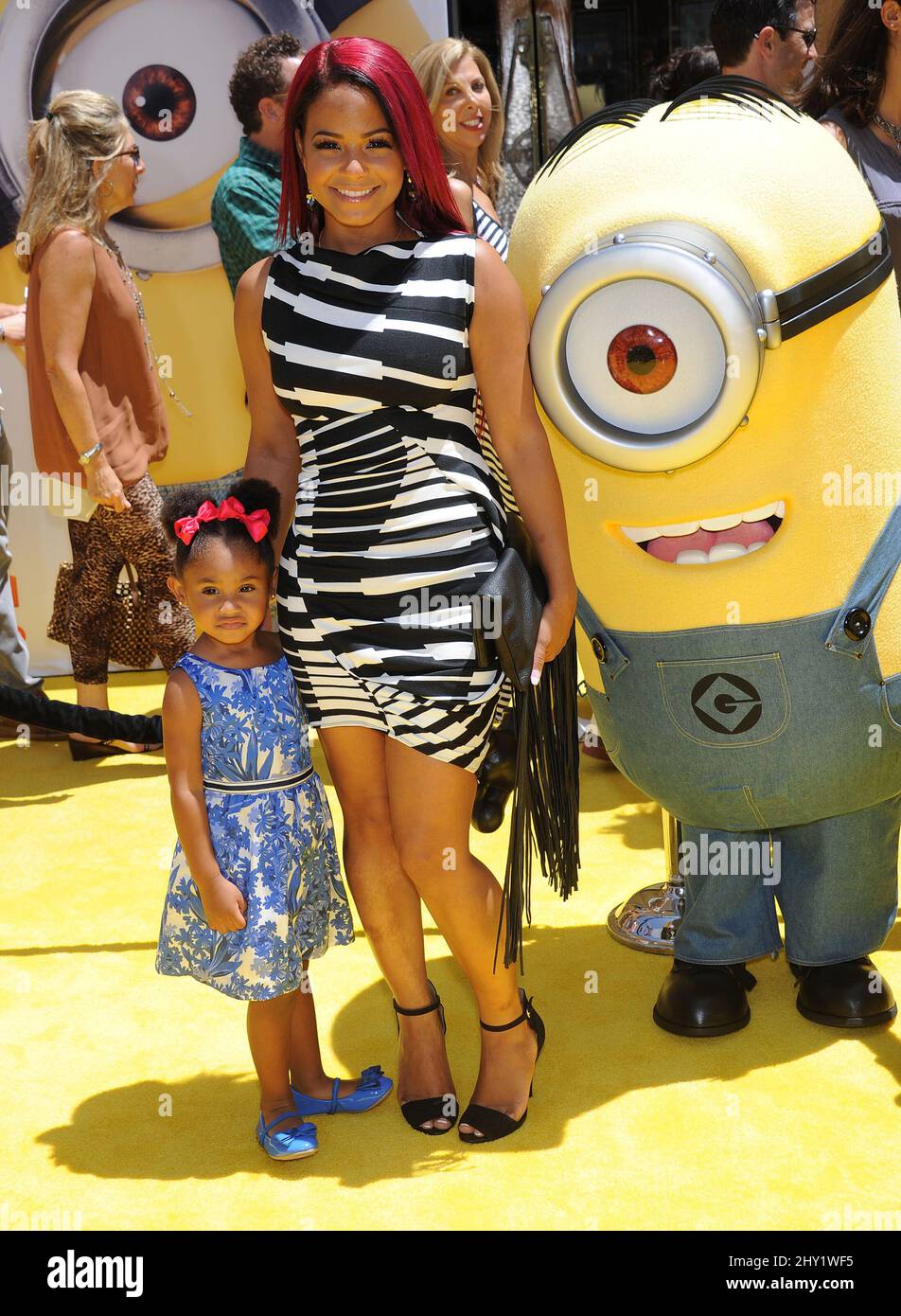 Christina Milian & Violet attending the "Despicable Me 2" premiere held ...