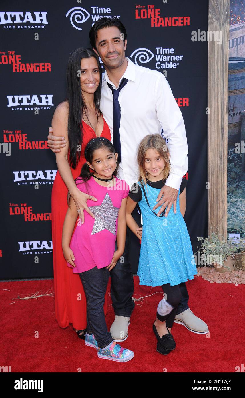 Gilles Marini, wife Carole & Kids attending "The Lone Ranger" World ...