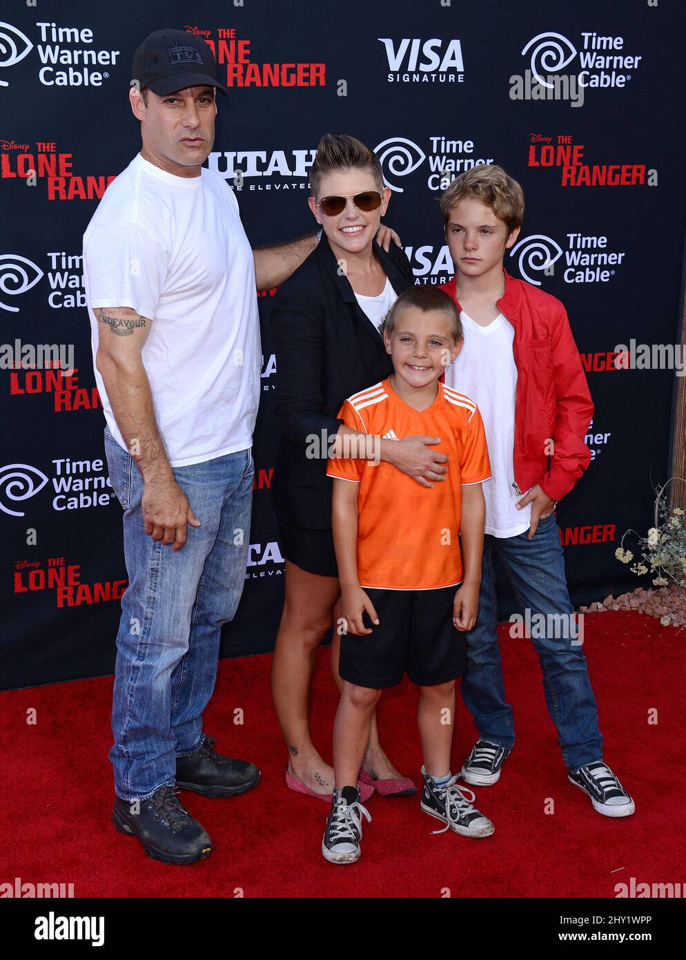 Adrian Pasdar, Natalie Maines, Jackson Pasdar, Beckett Pasdar attending ...