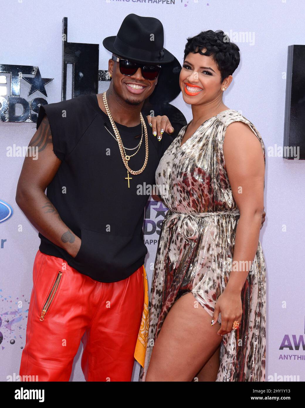 Ne-Yo, Monyetta Shaw arrive at the BET Awards at the Nokia Theatre on ...