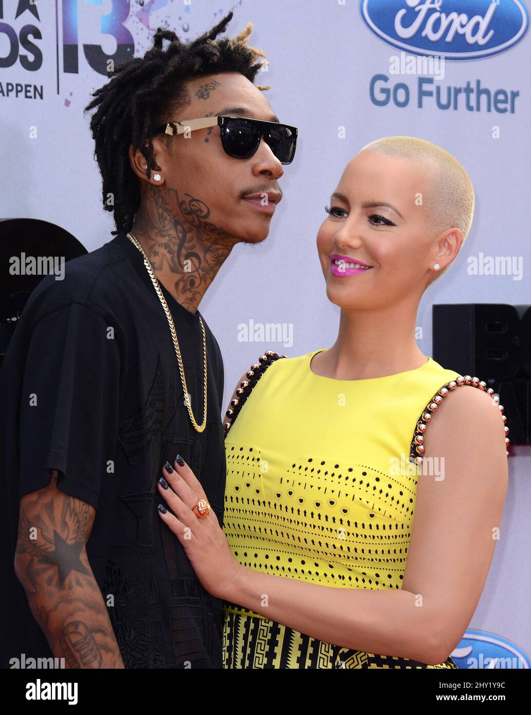 Wiz Khalifa, Amber Rose attends the 2013 BET Awards at the Nokia Plaza ...