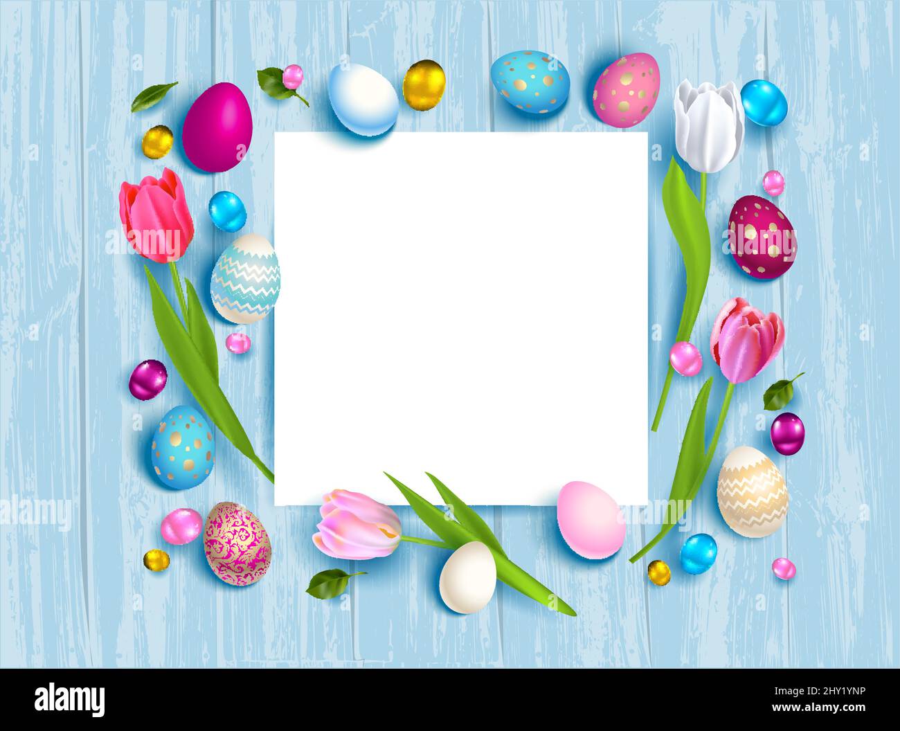 Template tulips easter eggs Stock Vector Images - Alamy