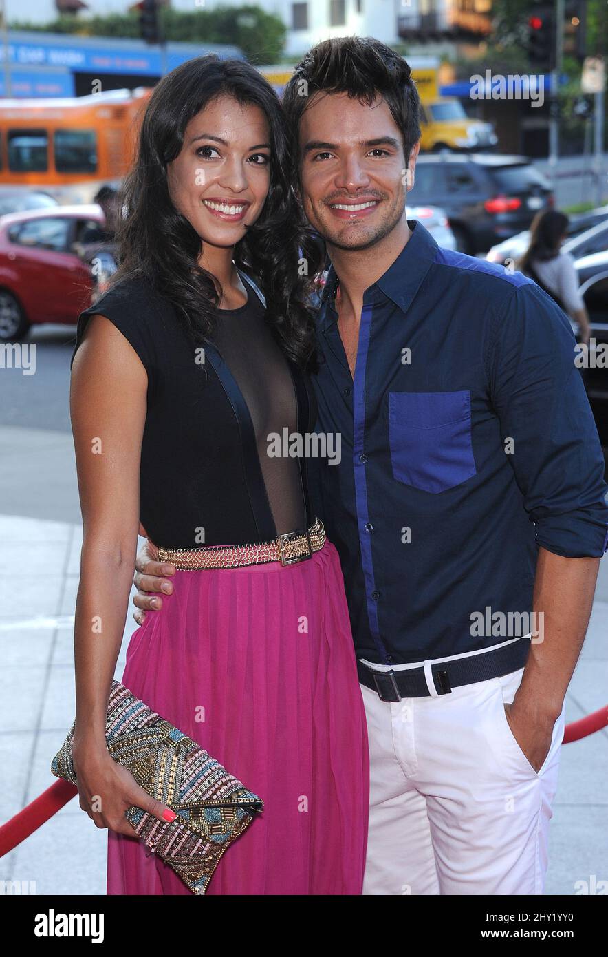 Stephanie Sigman & guest at the FX Network premiere The Bridge at the ...
