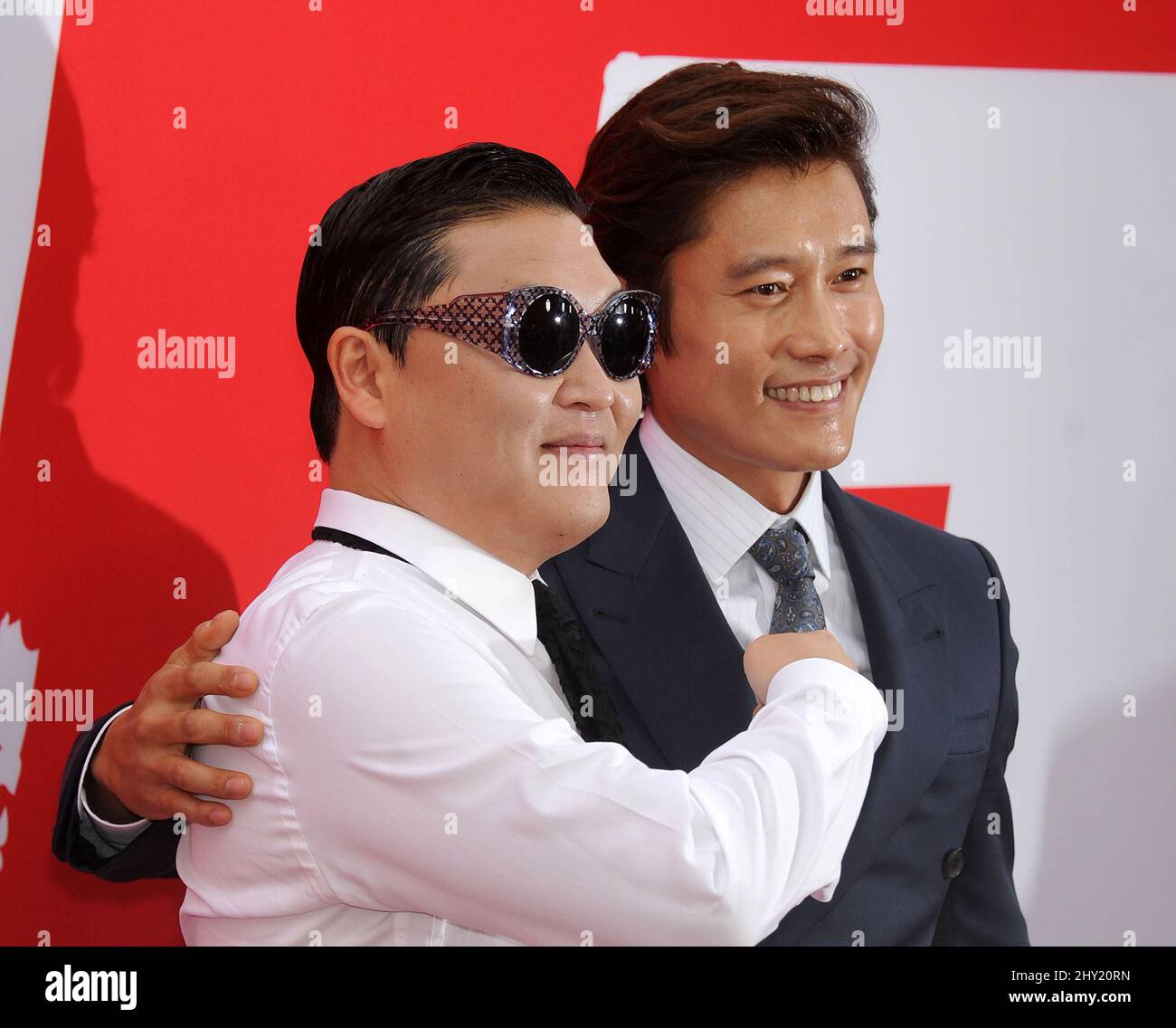 Psy & Byung-hun Lee arrives at the LA premiere of "Red 2" at the ...