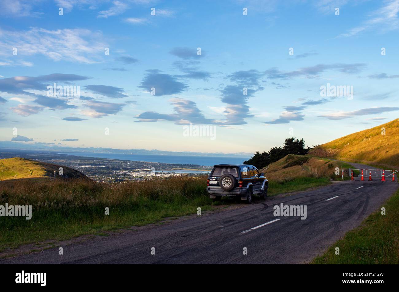 Car parked on country road hi-res stock photography and images - Alamy