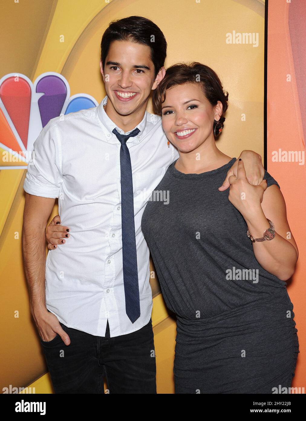 Joseph Haro & Justina Machado attending the NBCUniversal Summer 2013 ...