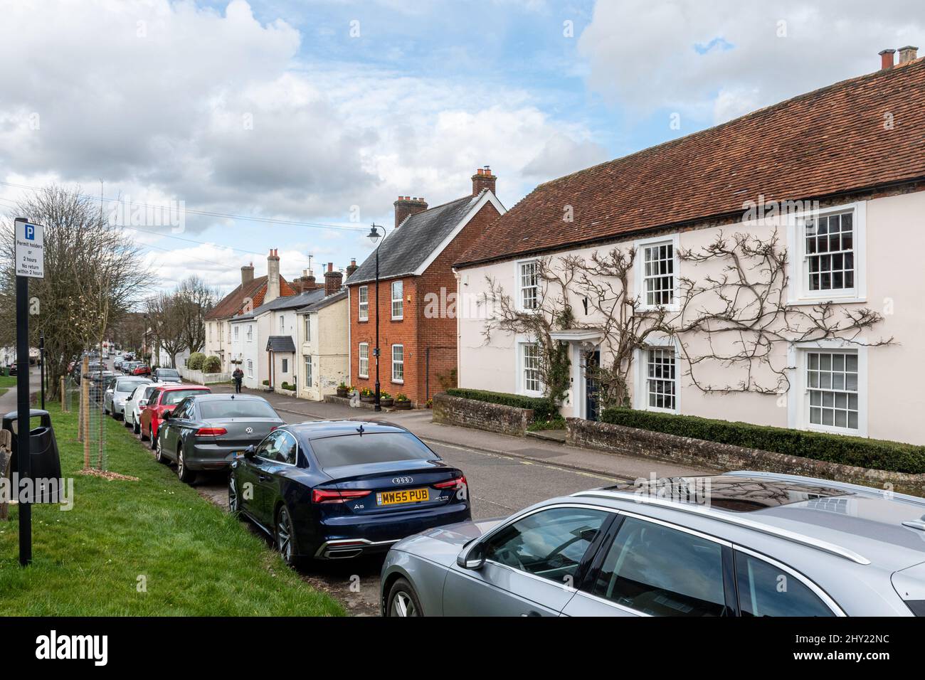 Overton village street view, Hampshire, England, UK Stock Photo - Alamy
