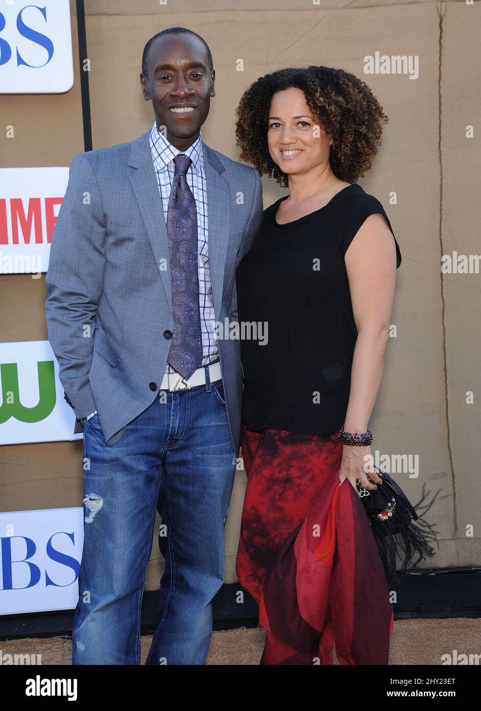 Don Cheadle & Bridgid Coulter attends the CBS, Showtime and The CW 2013 ...
