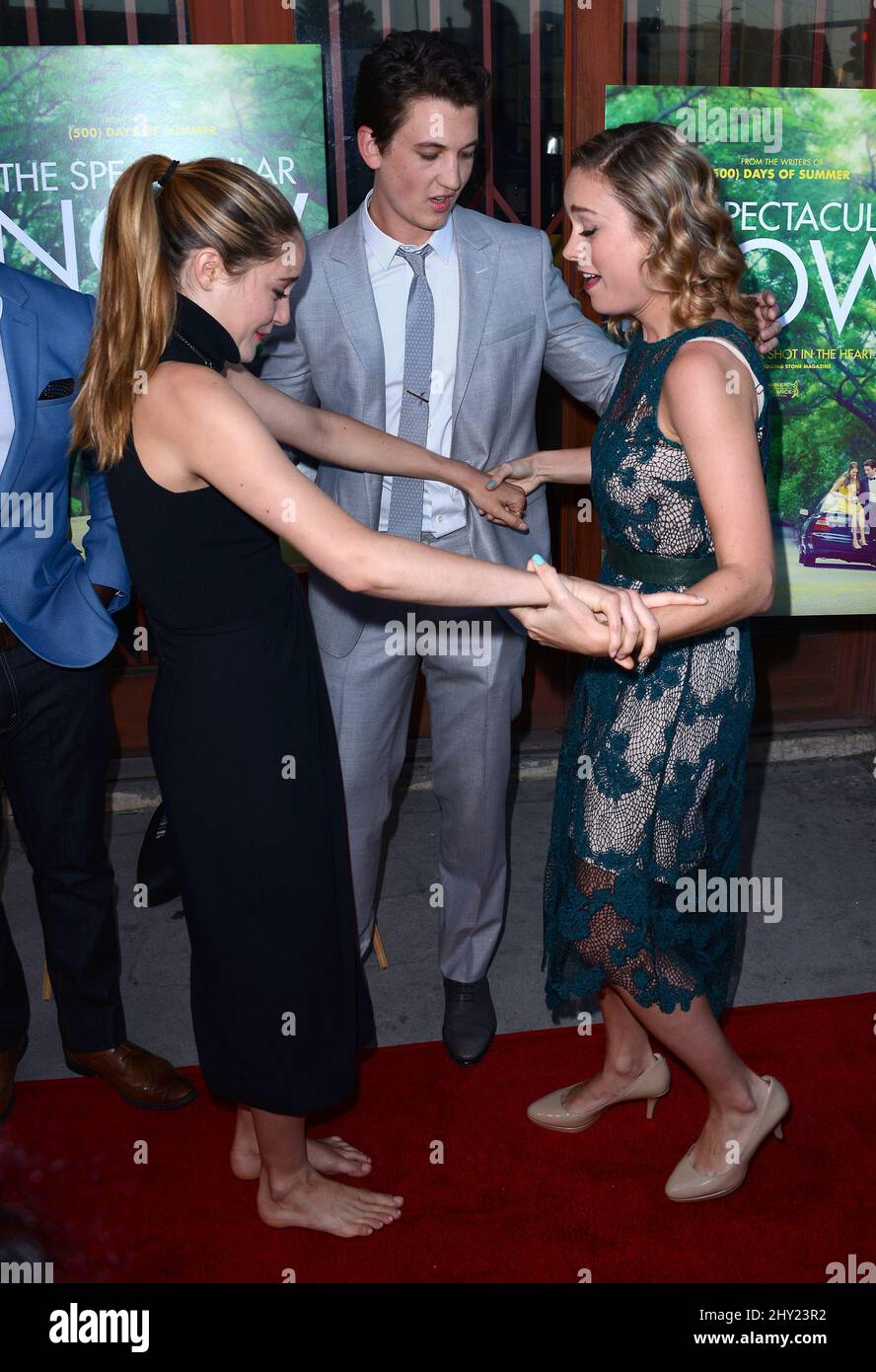 Shailene Woodley, Miles Teller, Brie Larson attends "The Spectacular ...