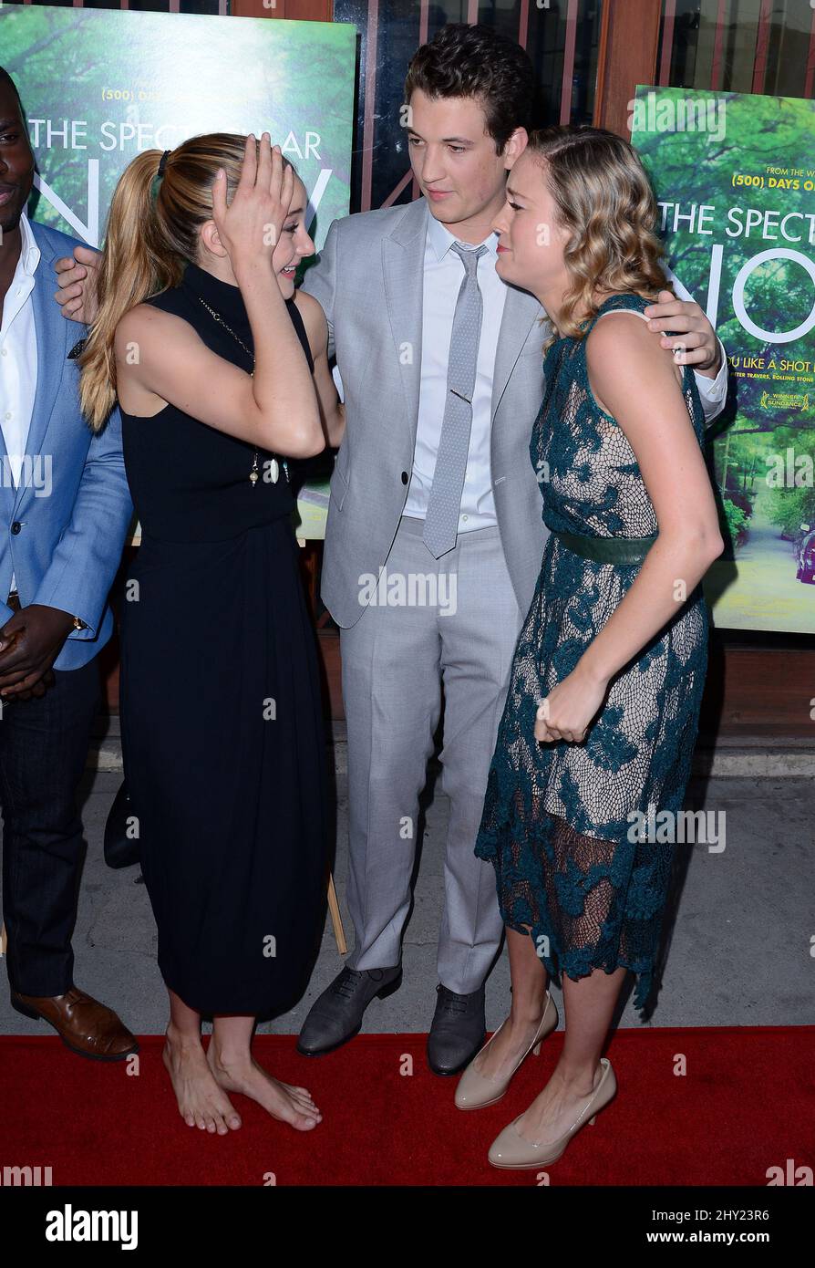 Shailene Woodley, Miles Teller, Brie Larson attends "The Spectacular ...