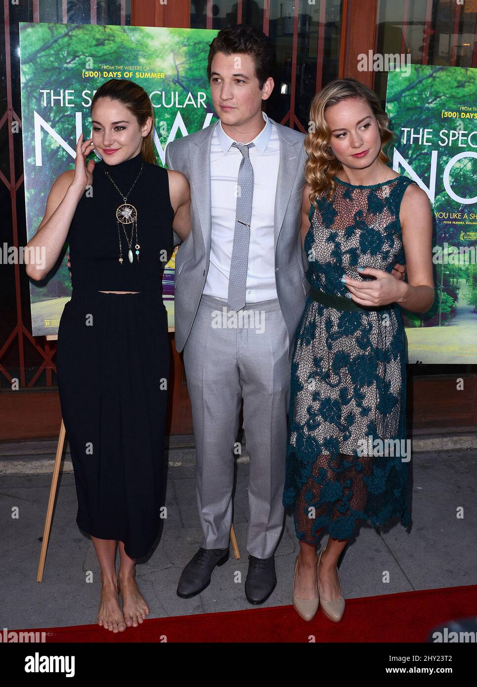 Shailene Woodley, Miles Teller, Brie Larson attends "The Spectacular ...