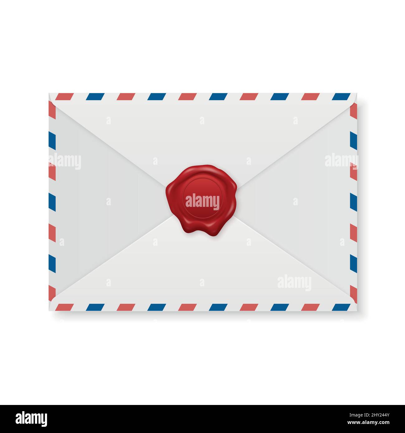 White envelope red ribbon seal hi-res stock photography and images - Alamy
