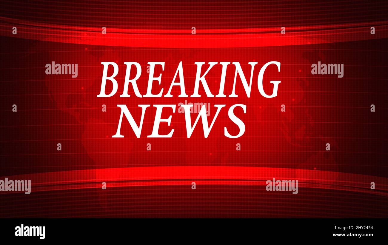 Red background with Breaking news writing Stock Photo - Alamy
