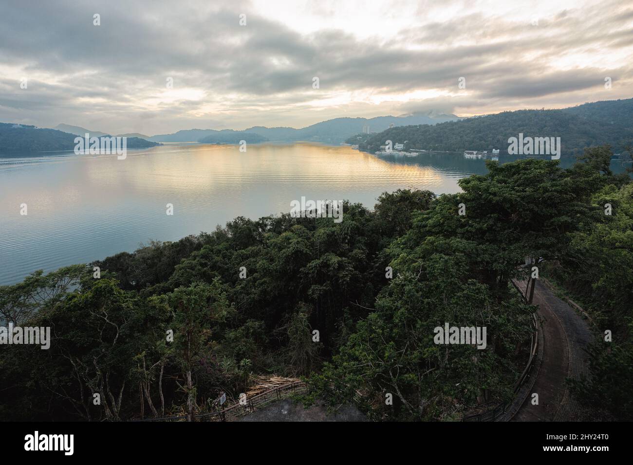 Sunset on Sun Moon Lake Taiwan Stock Photo - Alamy